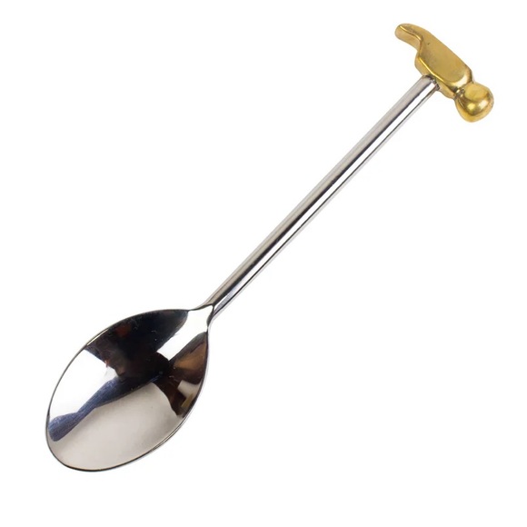 Dining | Twotone Silver And Goldplated Stainless Steel Hammer Spoon ...